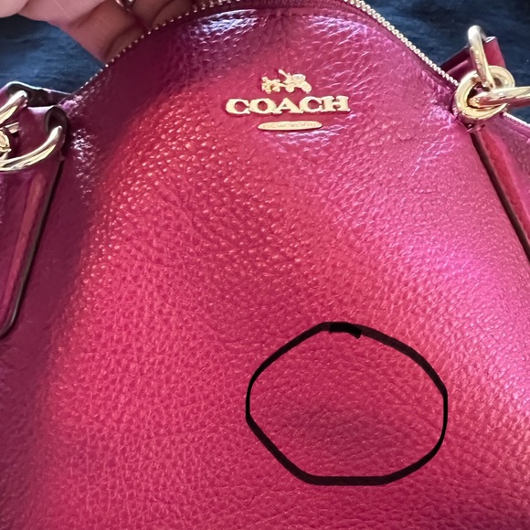 Coach | Bags | Coach Pebbled Leather Dark Pink Bag | Poshmark